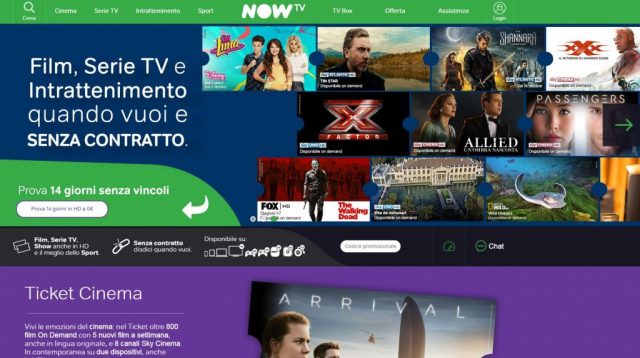 Nowtv, la nuova piattaforma on demand di Sky