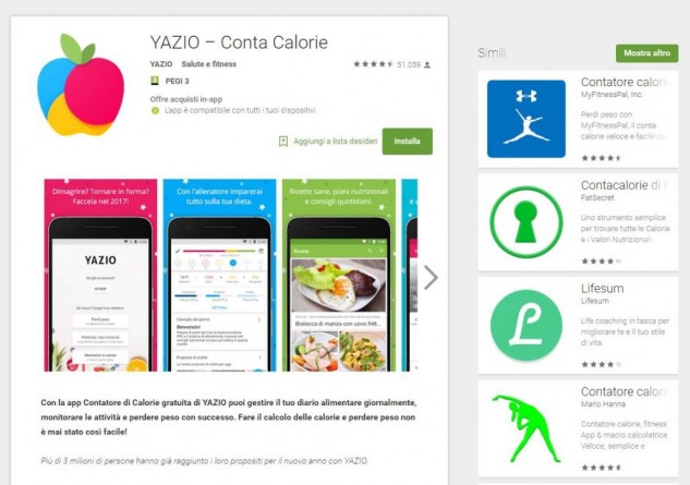 App4Italy. La recensione del giorno, YAZIO