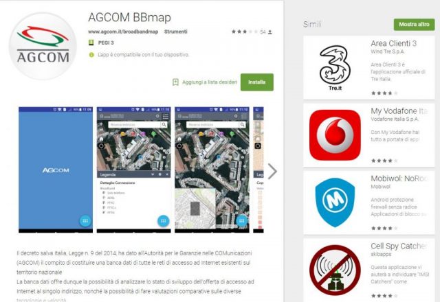 App4Italy. La recensione del giorno, AGCOM Broadbandmap