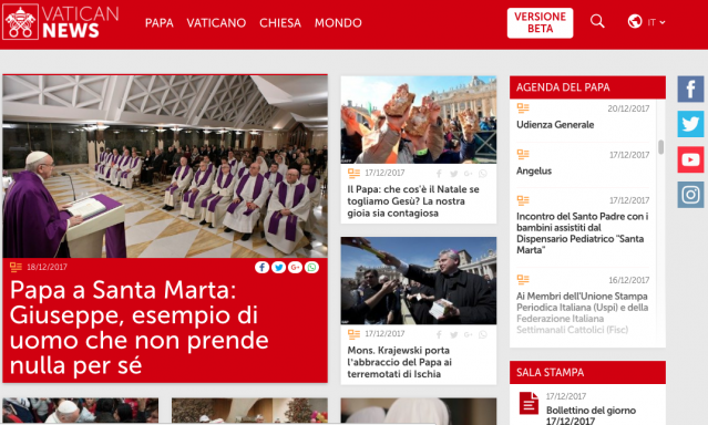 Vaticannews.va - Il nuovo portale di news del Vaticano