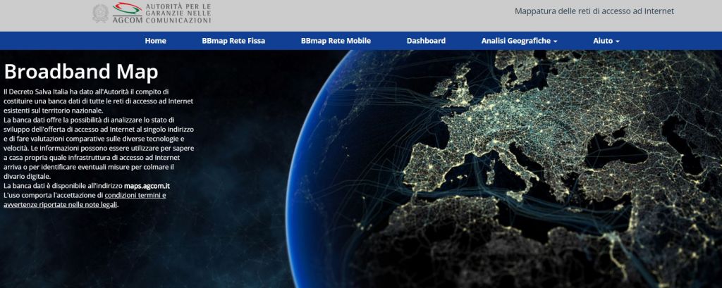 Maps.Agcom.it - Mappatura delle reti di accesso ad internet
