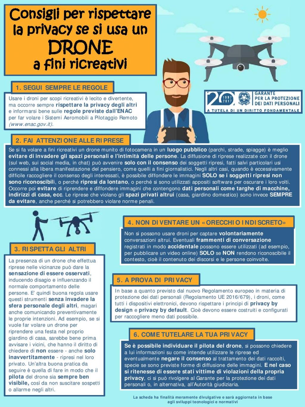 Droni: la guida del Garante per rispettare la privacy - Key4biz