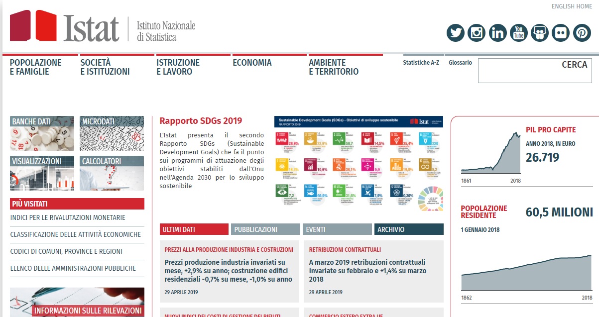 Istat.it - il sito web dell'Istituto Nazionale di Statistica