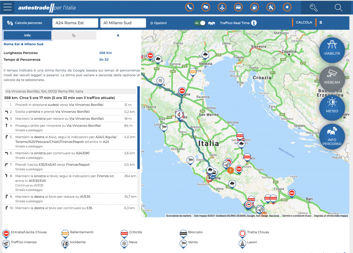 Autostrade, app proporrà partenza per evitare cantieri programmati